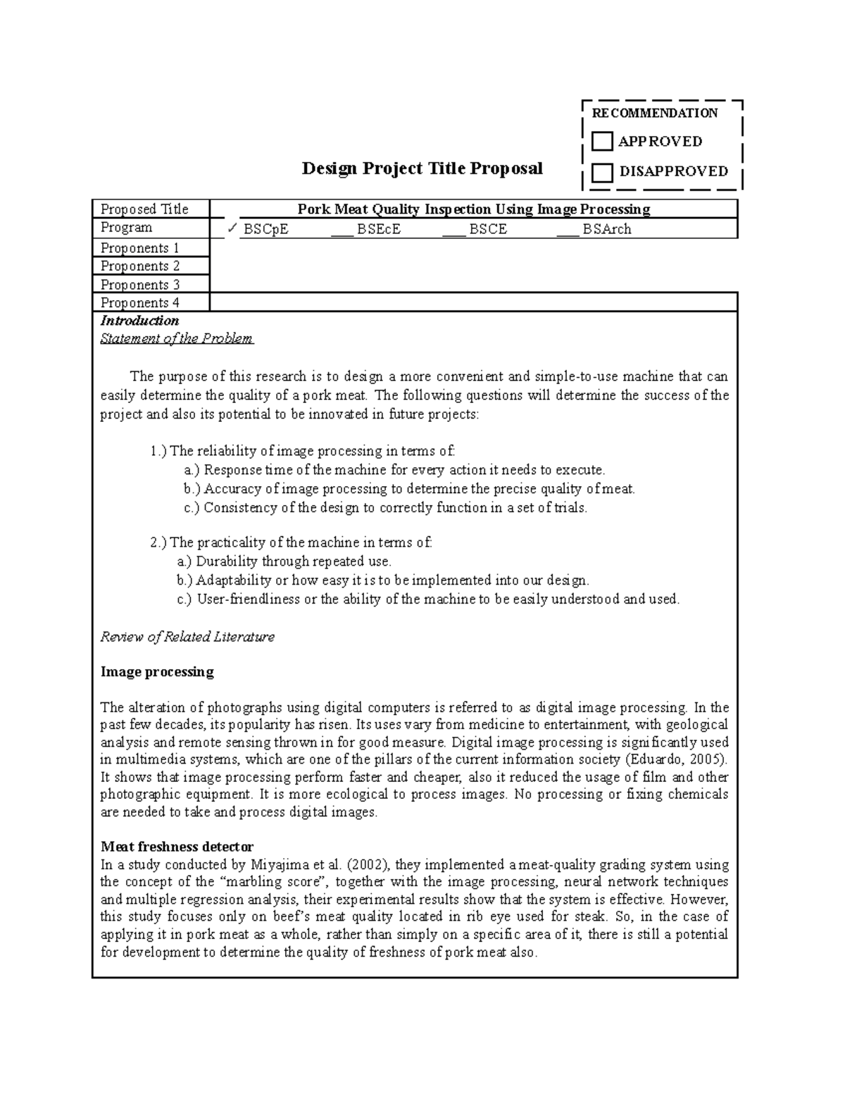 13 Meat Quality Inspection Using Image Processing - Design Project ...