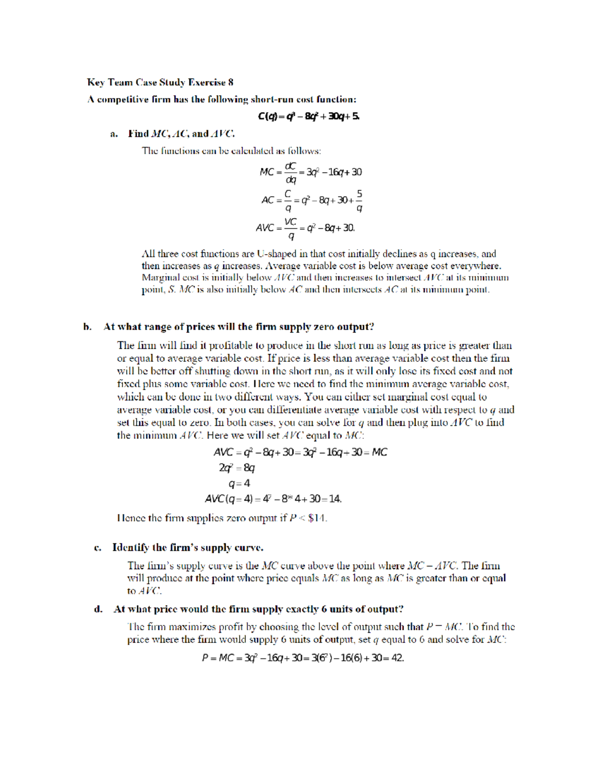 Case Study 8 Answer Key - Practice Questions - eco6354 - Studocu
