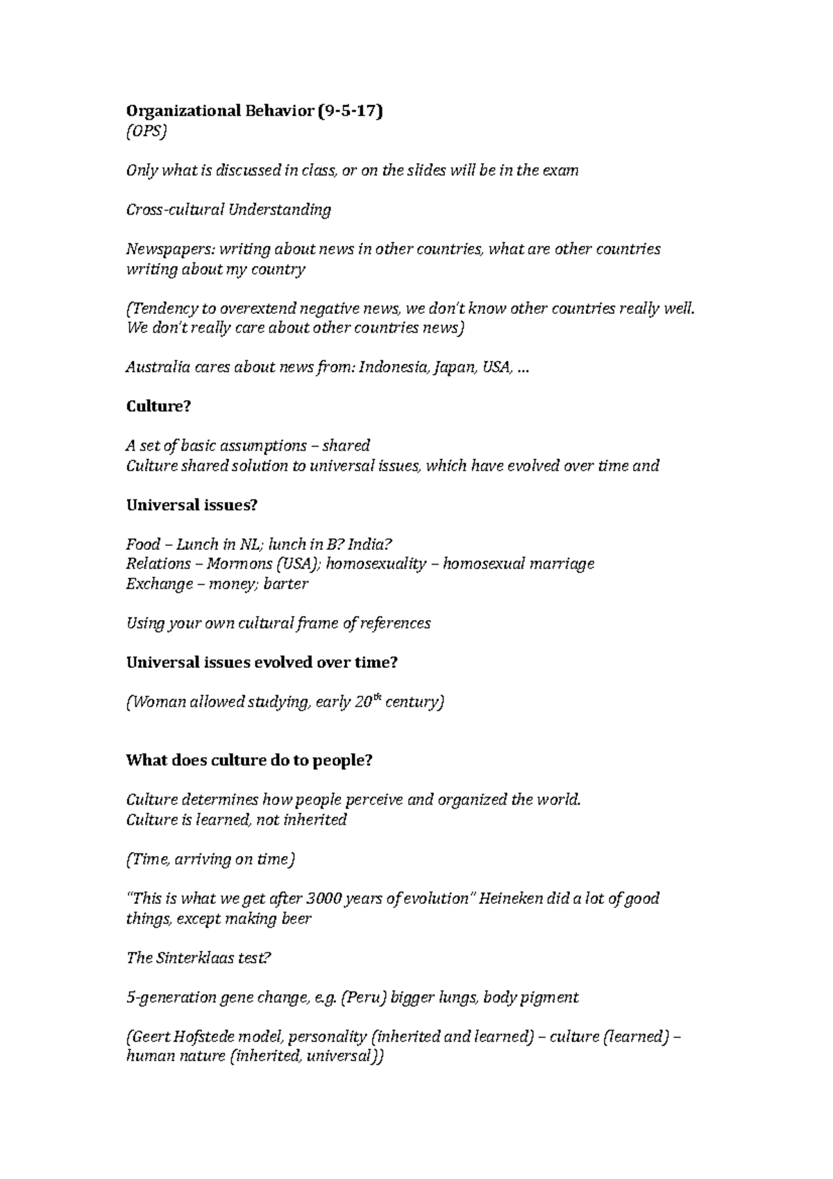 Organizational Behavior (OPS) 09-05-17 - Organizational Behavior (9-5 ...