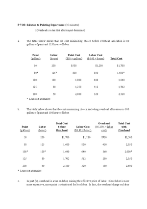 P9-19 answer - tutorial - Accounting For Strategic Management - Week 8 ...