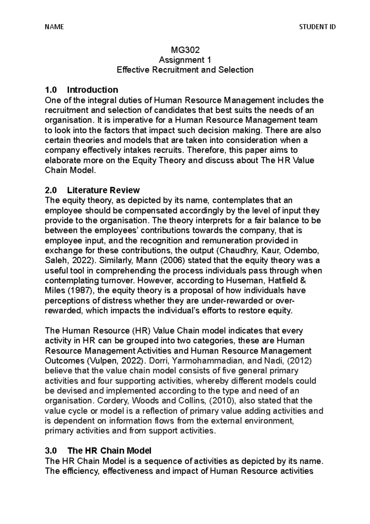 MG302 - MG Assignment 1 Effective Recruitment and Selection 1 ...