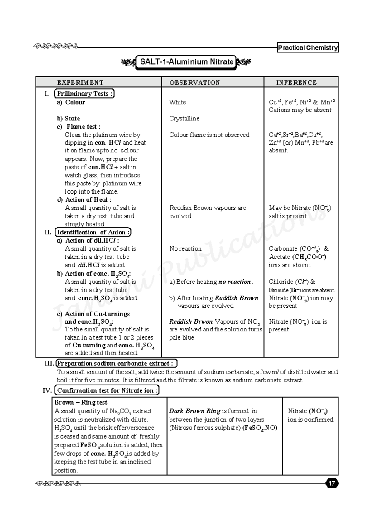(17 - Salt analysis 1 to 24 - eeee Practical Chemistry t 2 EXPERIMENT ...