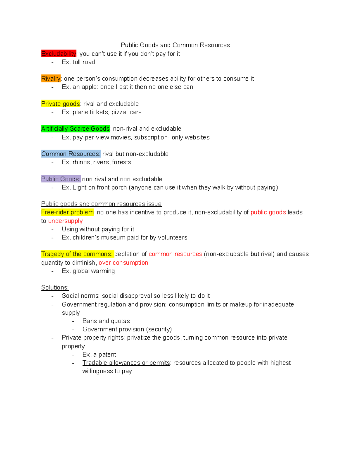 Econ Ch. 19 Public Goods and Common Resources - ECON200 - UMD - Studocu