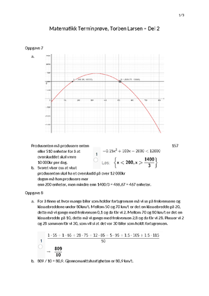 Statiskk 1 - statiske - Statiskk 1 Frekvenstabell Eksempel En liten ...