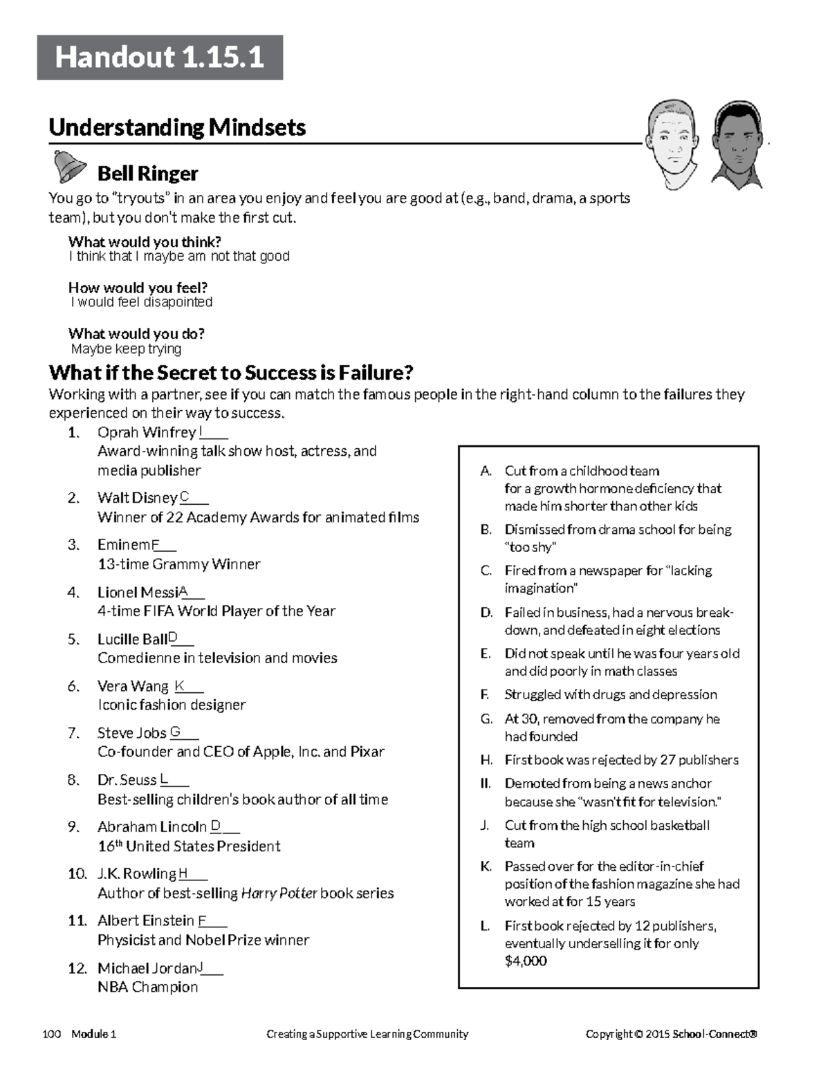 help me pleaseee - 100 Module 1 Creating a Supportive Learning ...