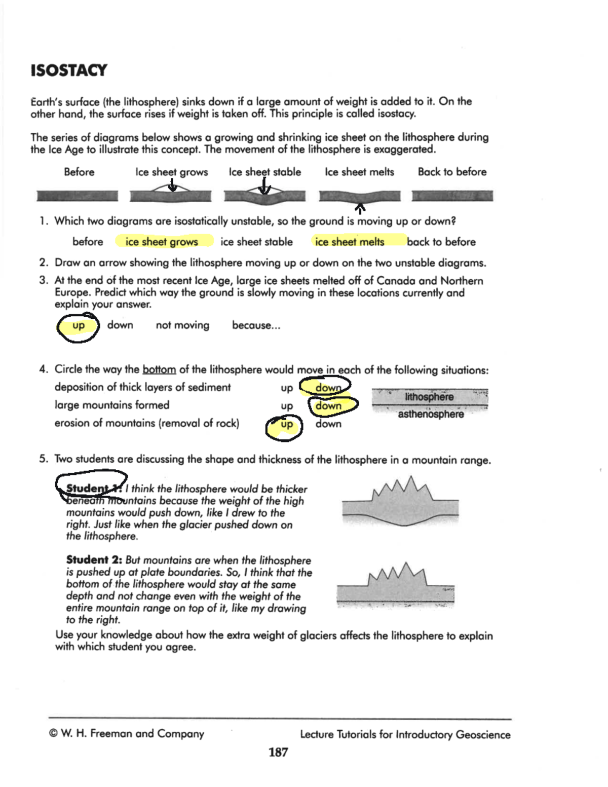 [Worksheet] Isostacy - Week2 - ENVR1402 - t t a 0 8 I T - Studocu