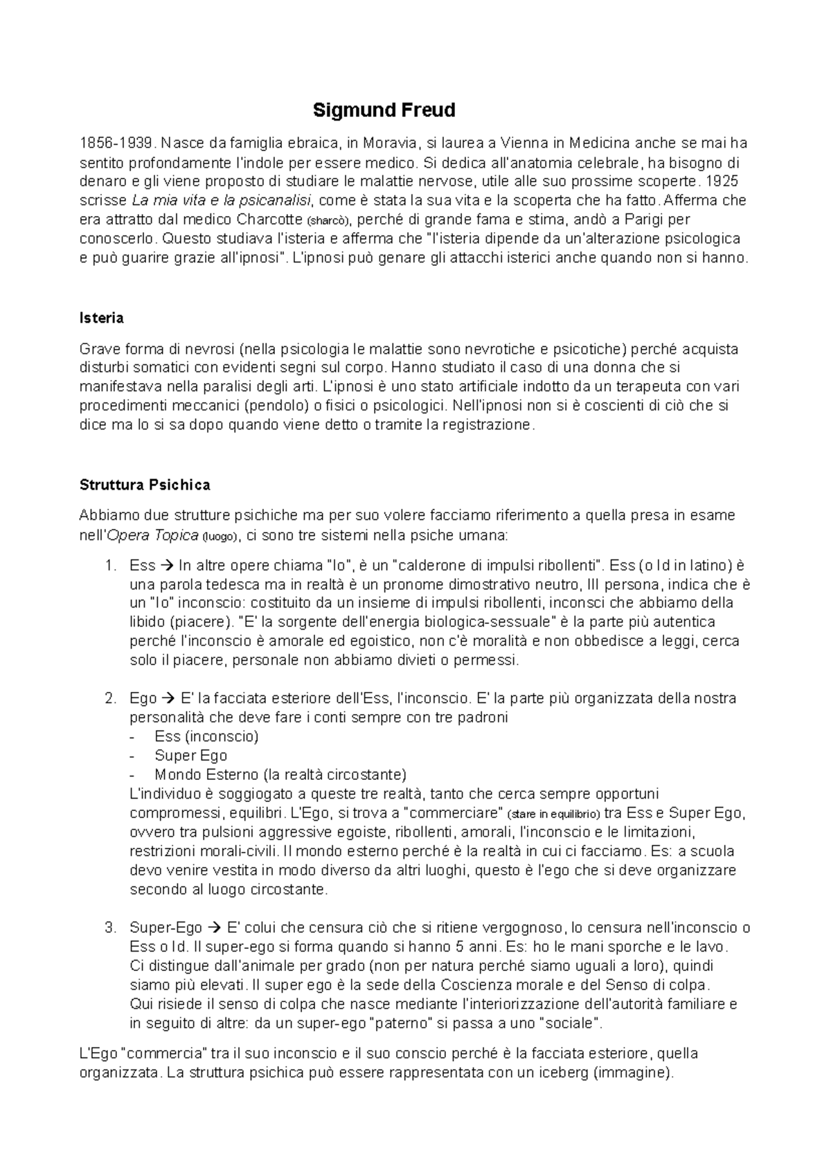 Freud - Sigmund Freud 1856-1939. Nasce da famiglia ebraica, in Moravia ...