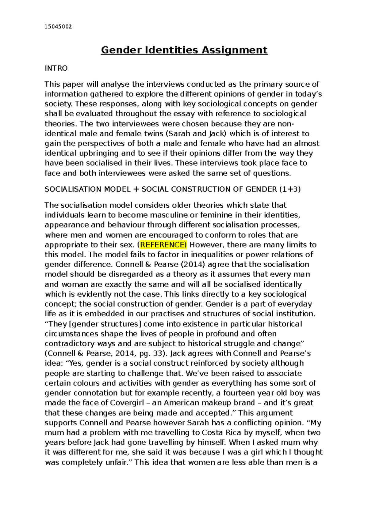 Gender Identities Assignment new - 15045002 Gender Identities ...