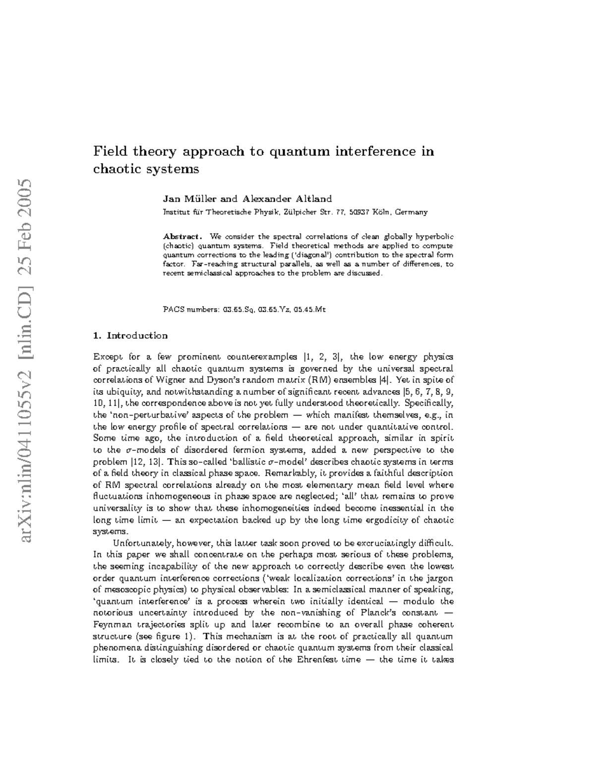 0411055 - Cours - arXiv:nlin/0411055v2 [nlin] 25 Feb 2005 Field theory ...