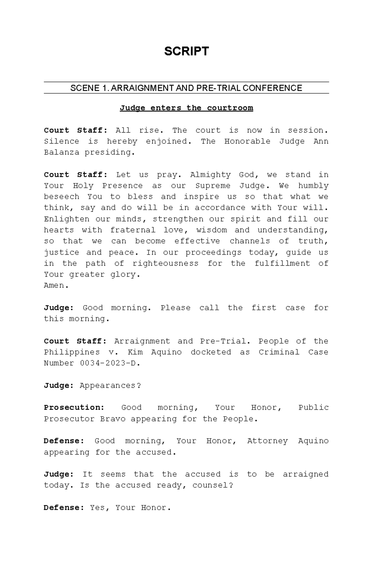 3 ETO NA Talaga HAHA Serious Physical Injuries - SCRIPT SCENE 1 ...