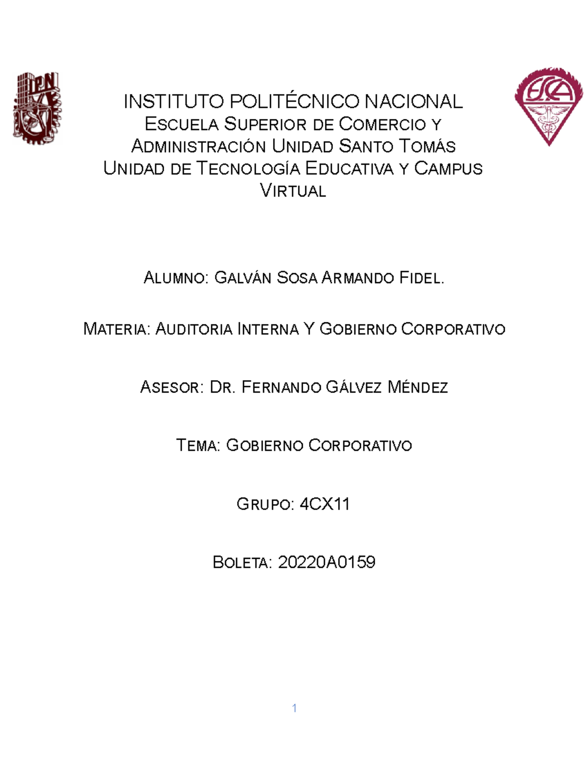 S1A1 Galvan S Armando Fidel - INSTITUTO POLITÉCNICO NACIONAL ESCUELA ...