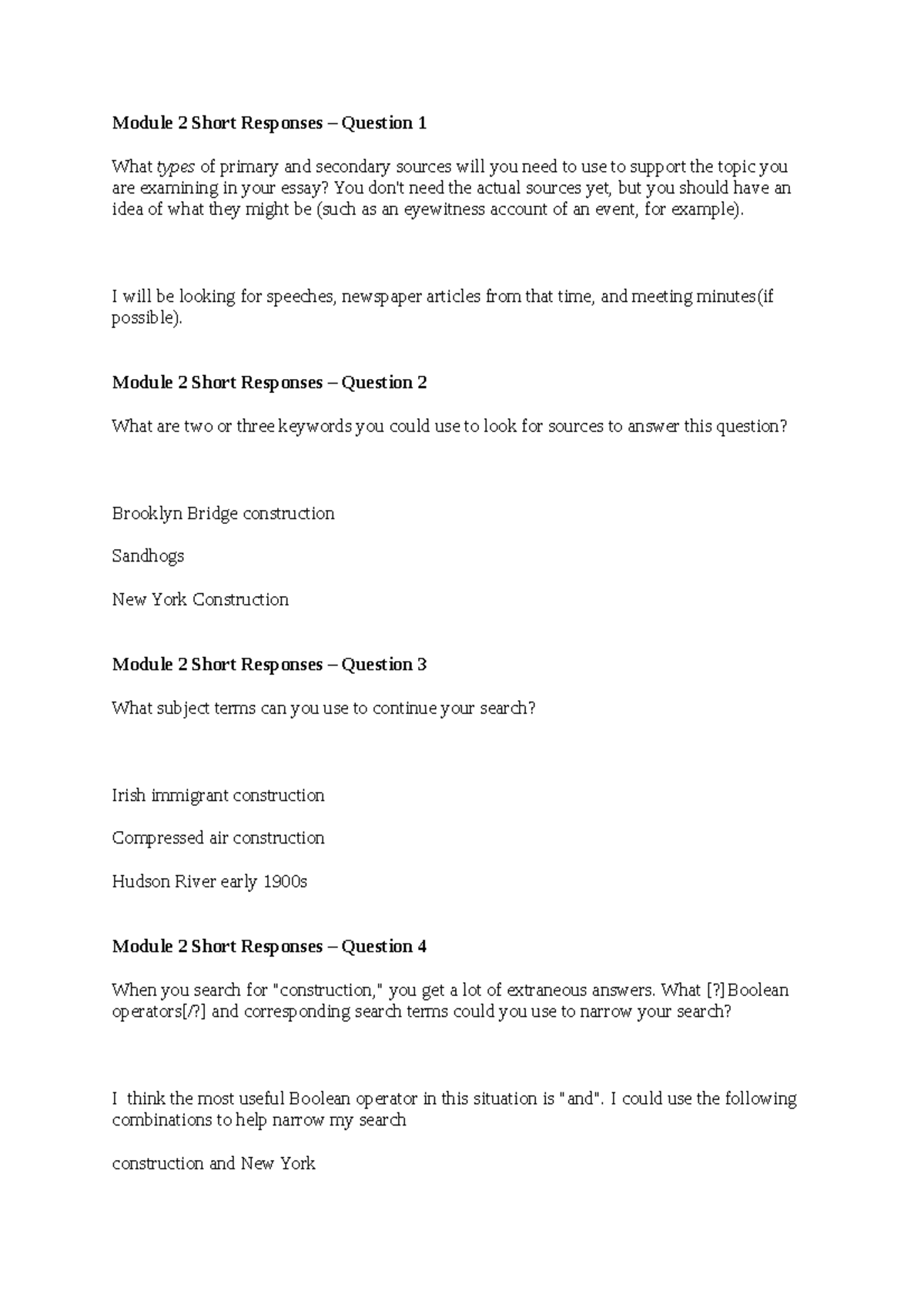 HIS200 Module 2 Short Responses - Module 2 Short Responses – Question 1 ...