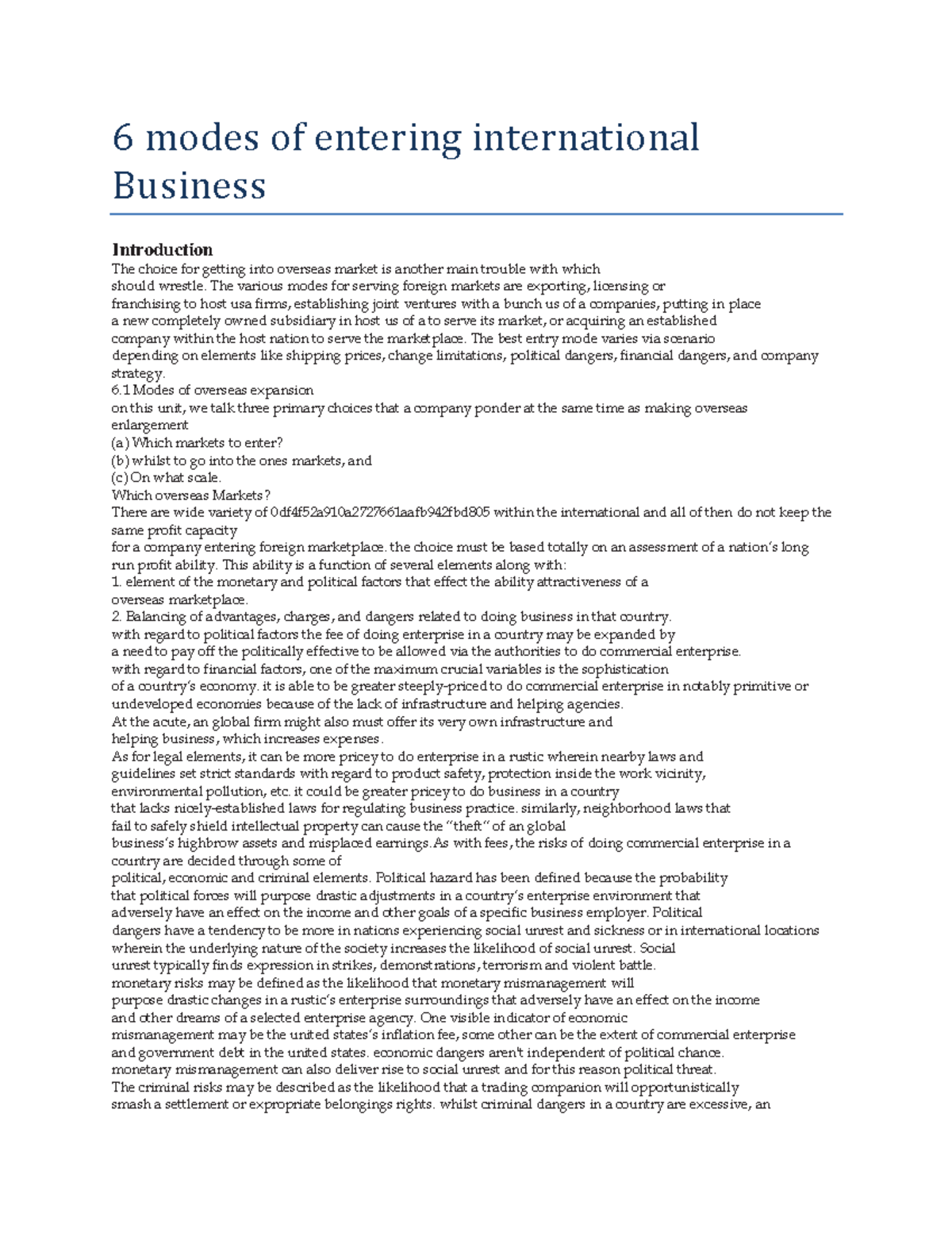 6 modes of entering international Business - 6 modes of entering international Business ...