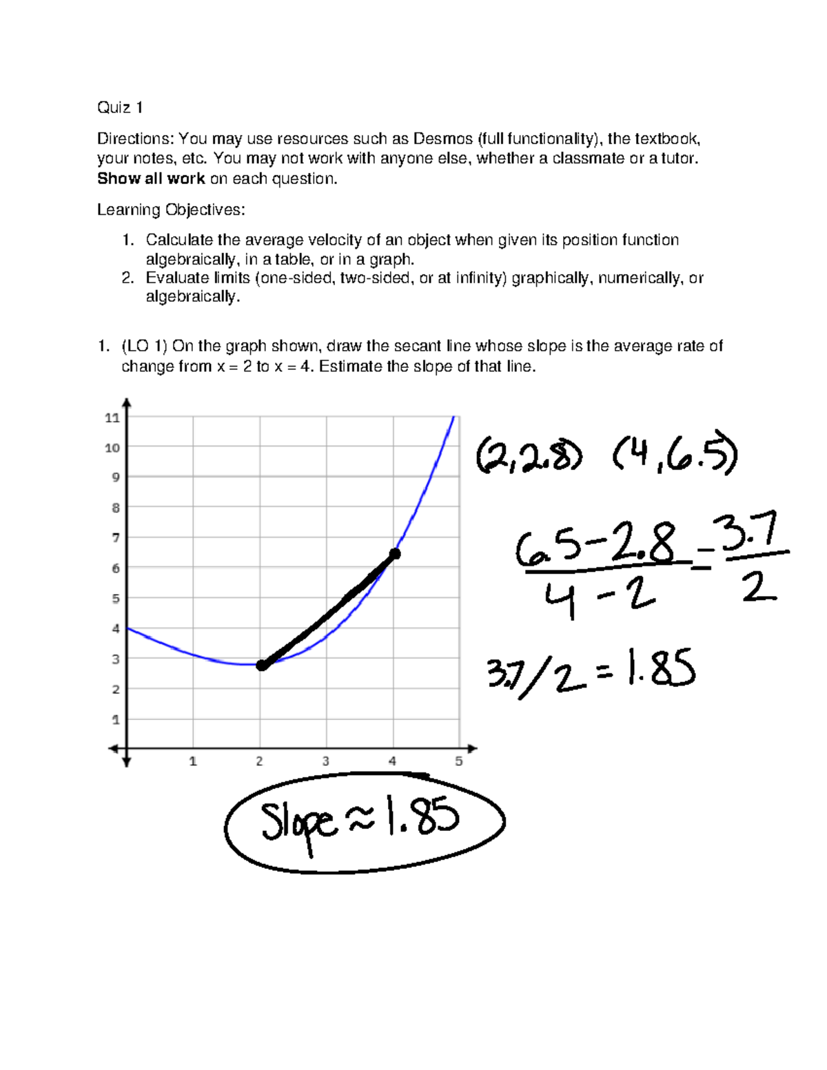 Quiz 1 1 This Document Is A Practice Quiz With Step By Step Problem
