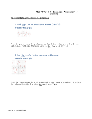 MCV4U Unit 3 Assessment Marked - Unit 3 Assessment of Learning Unit 3 ...