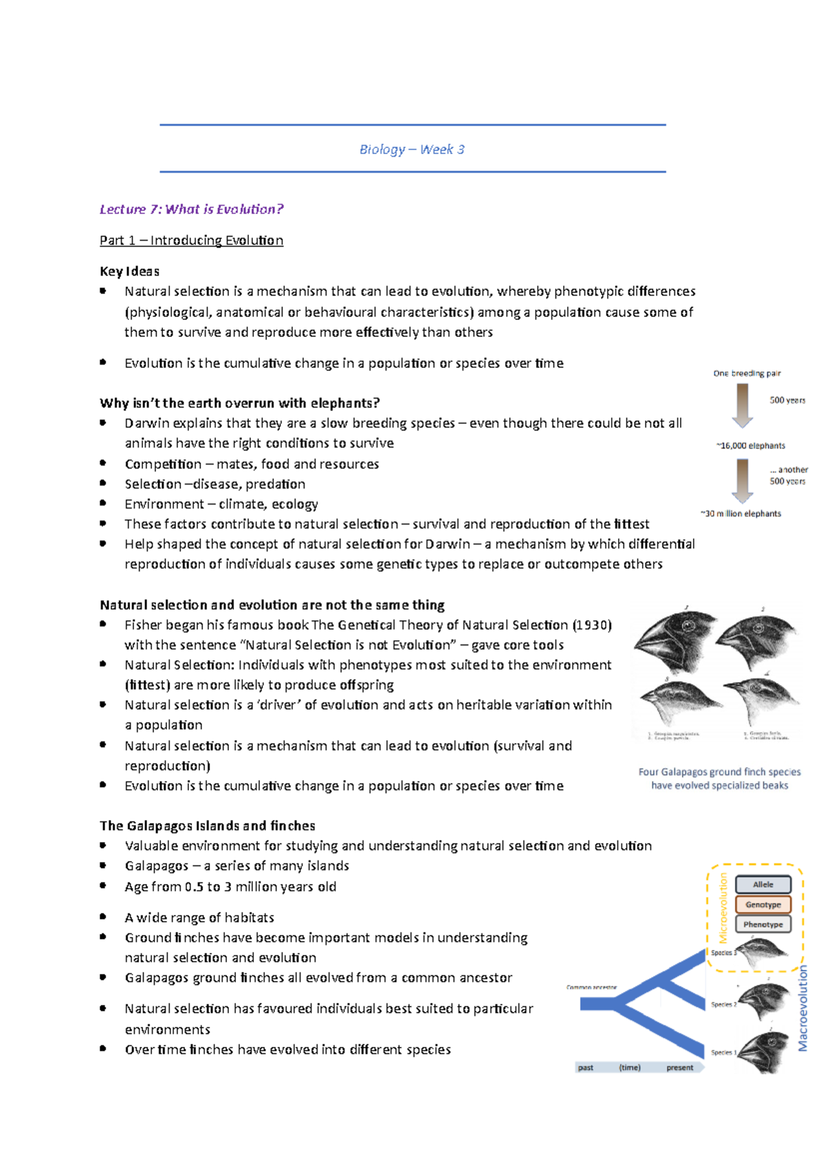 Biology Week 3 - Lecture Notes - Biology – Week 3 Lecture 7: What is ...