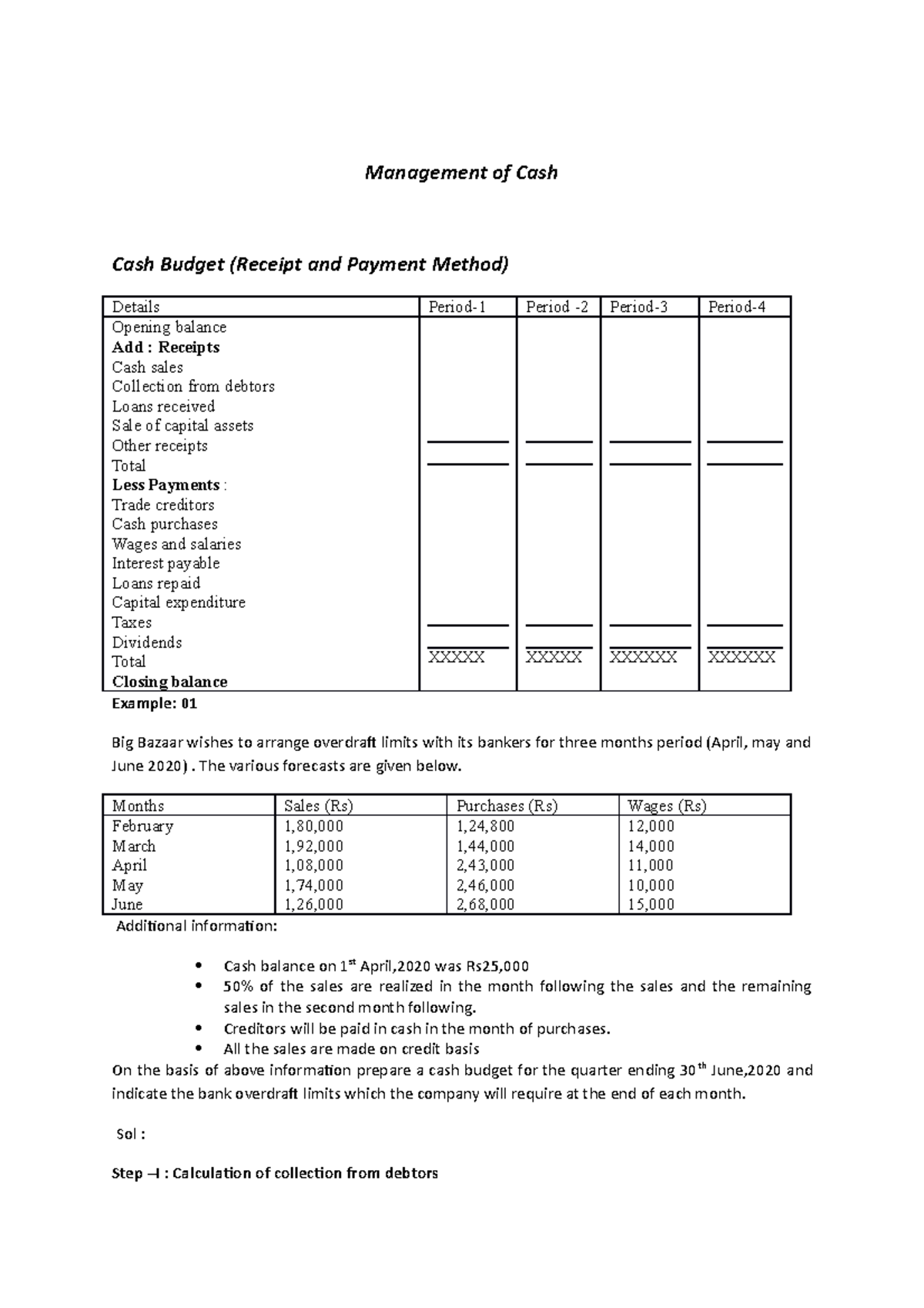 Management of Cash question with answer with elaboration - Management ...