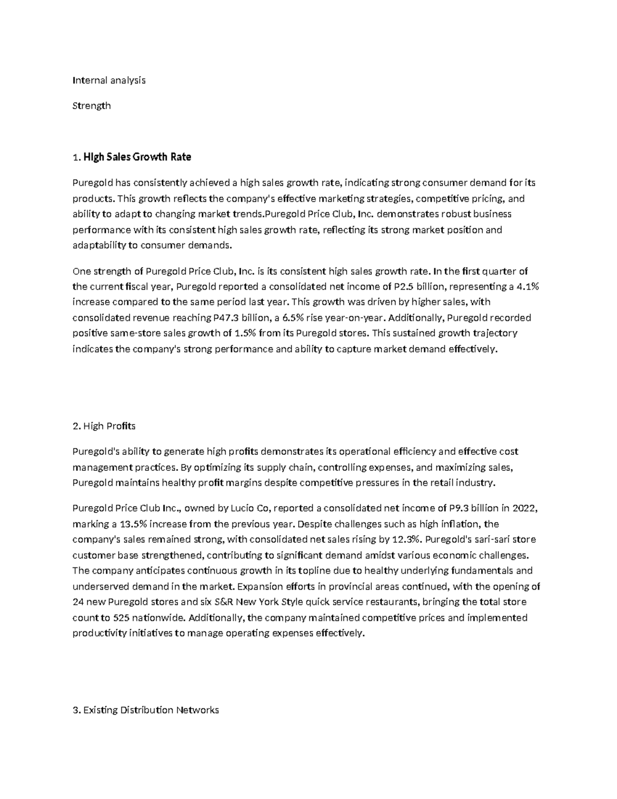 Internal analys WPS Office - Internal analysis Strength High Sales ...