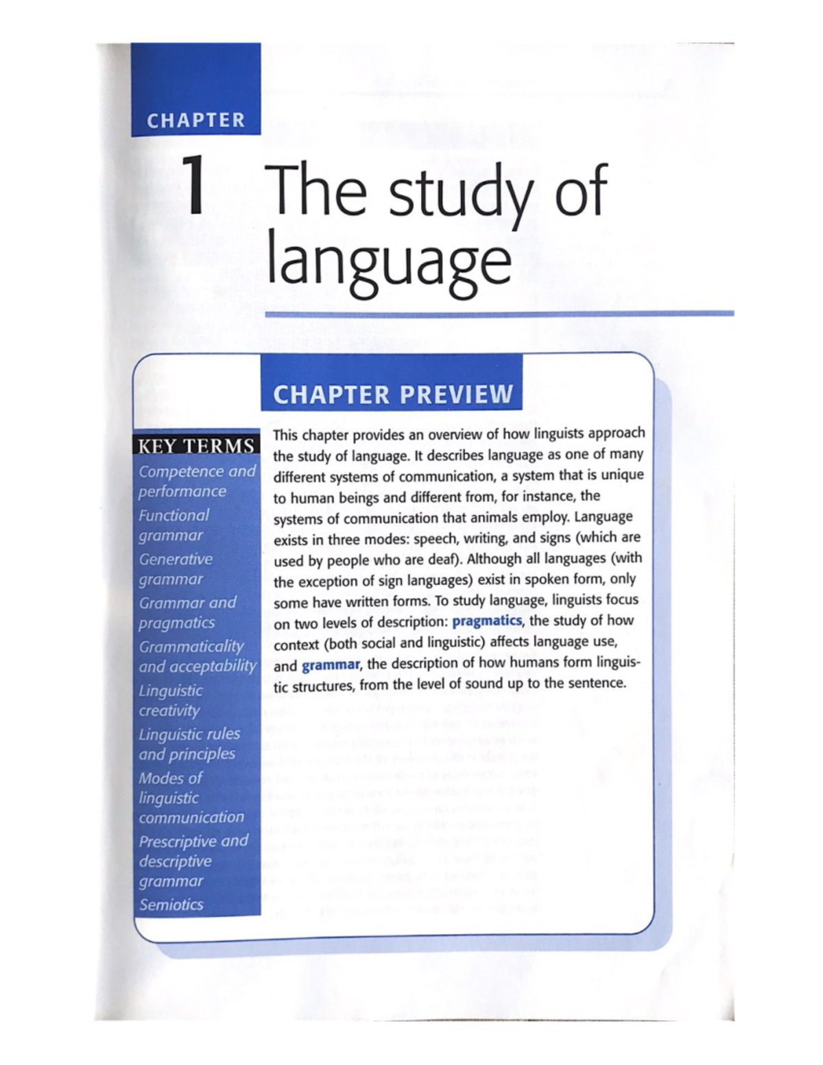 The Study of Language - introduction to linguistics - CHAPTER 1 The ...