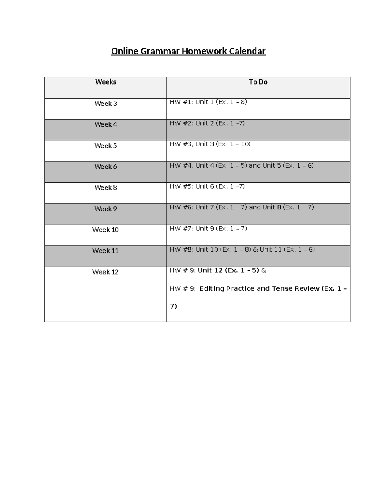 Online Grammar Homework Calendar 2024 - Online Grammar Homework ...