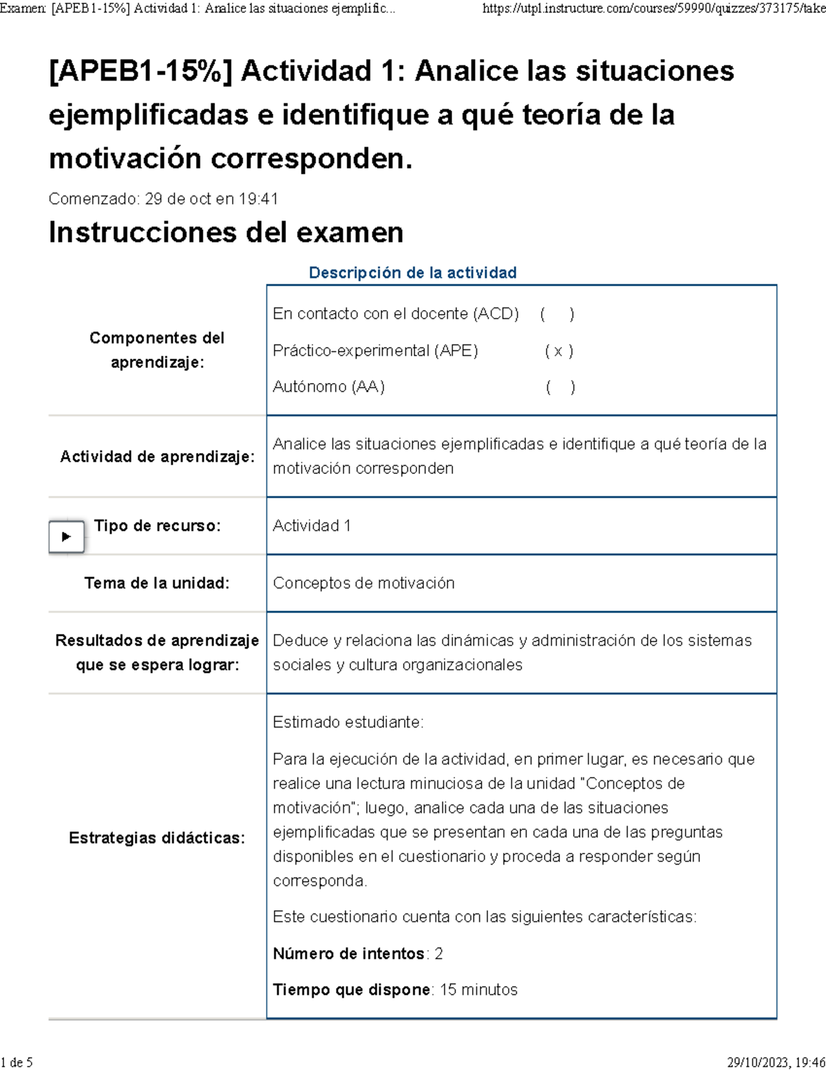 Examen [APEB 1-15 ] Actividad 1 Analice las situaciones ejemplificadas ...