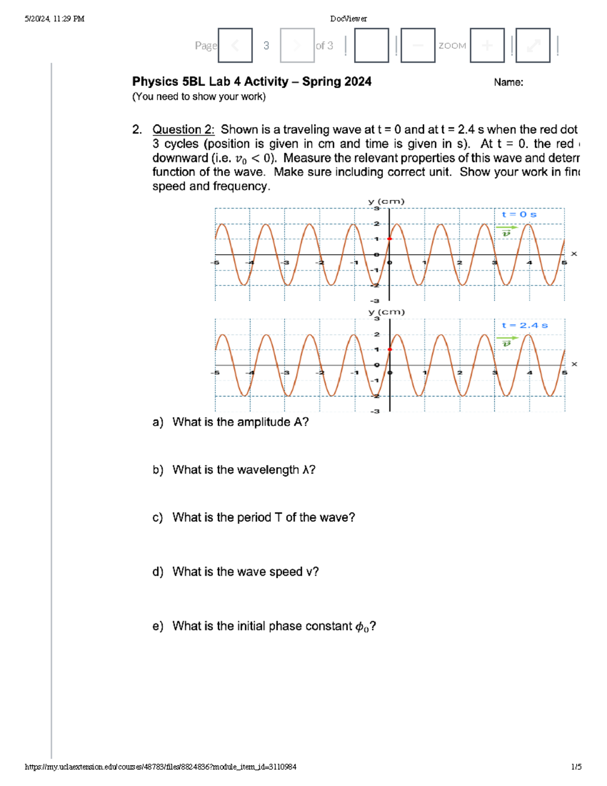 5BL Lab 4 Worksheet.pdf 397130 Physics for Life Sciences Majors ...