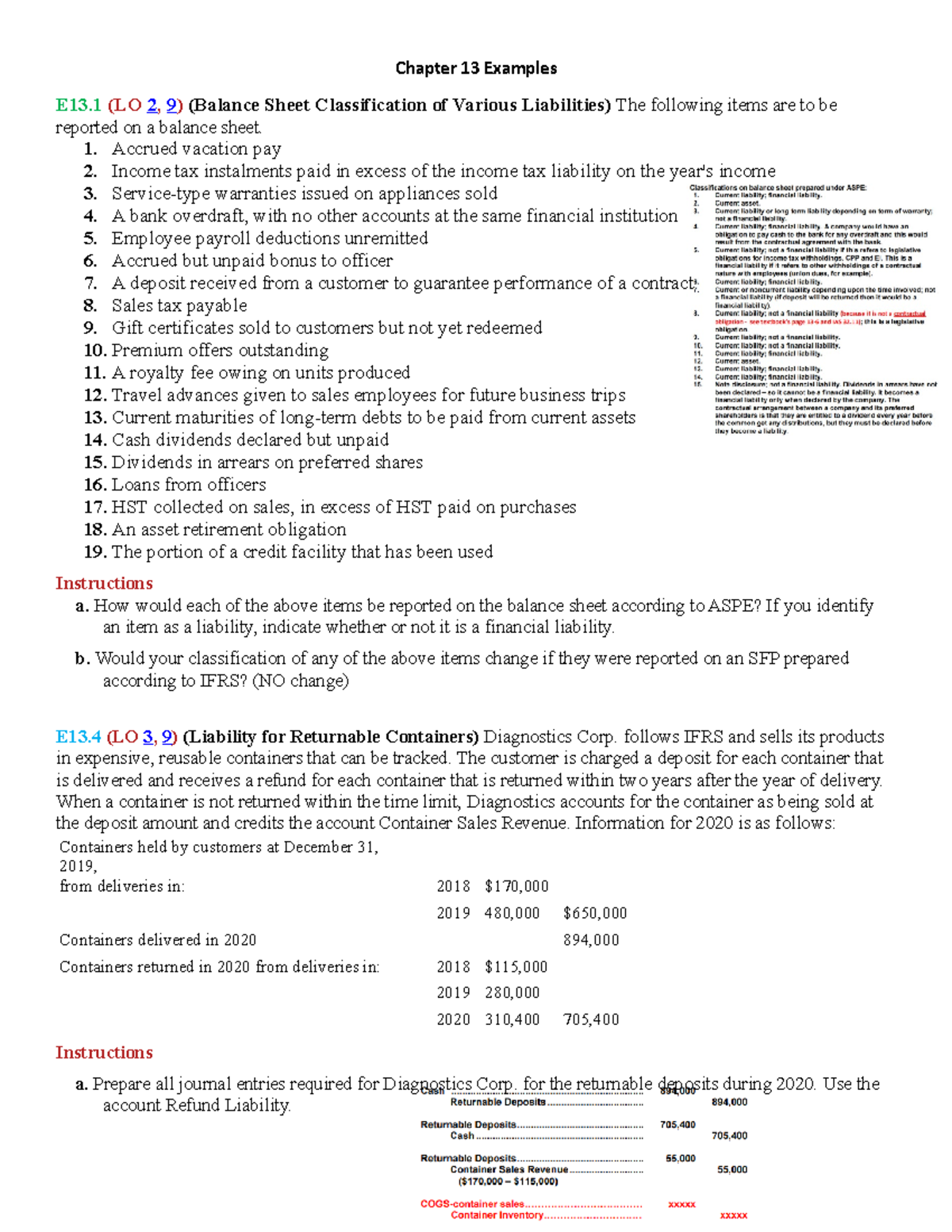 Chapter 13 Examples - good - Chapter 13 Examples E13 (LO 2 , 9 ...