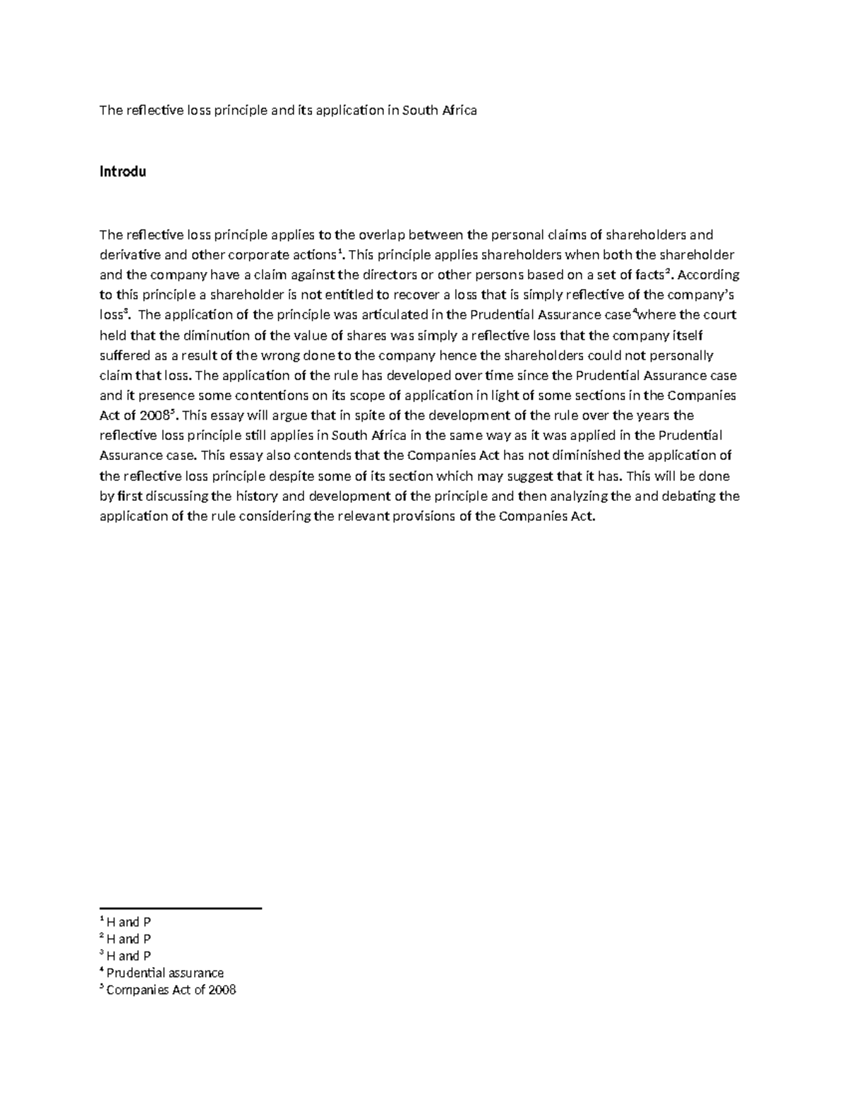 Corps Essay draft 1 - The reflective loss principle and its application ...