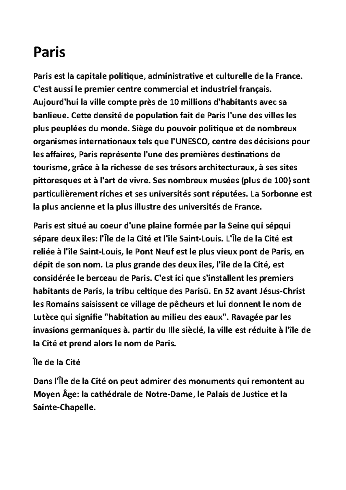 Paris - presentazione PARIGI - Paris Paris est la capitale politique ...