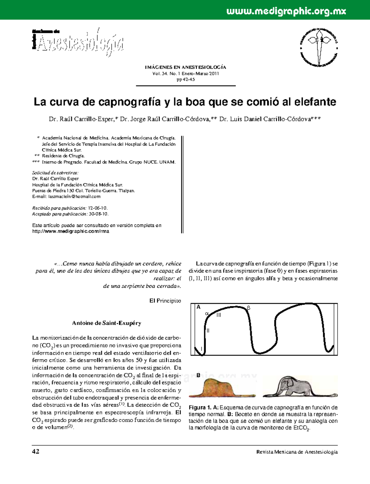 8. Curva DE Capnografia - 42 Revista Mexicana de Anestesiología ...