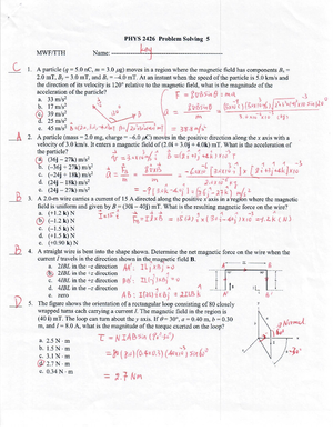 PHYS 2426 Problem Solving 6 Key - PHYS 2426 Problem Solving 6 Name: key D 1. If a 1 cm, b 3 cm ...
