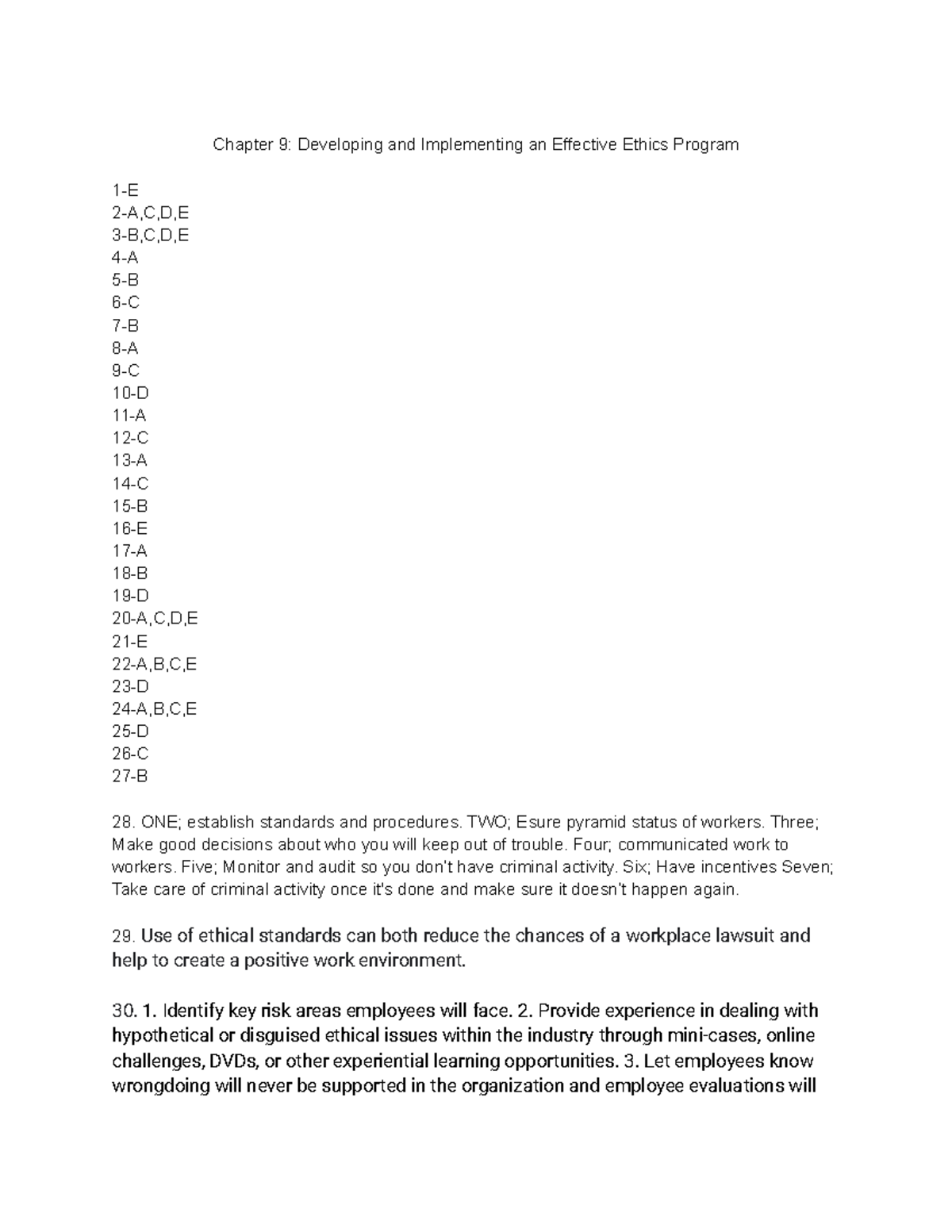 Chapter 9 Developing and Implementing an Effective Ethics Program ...