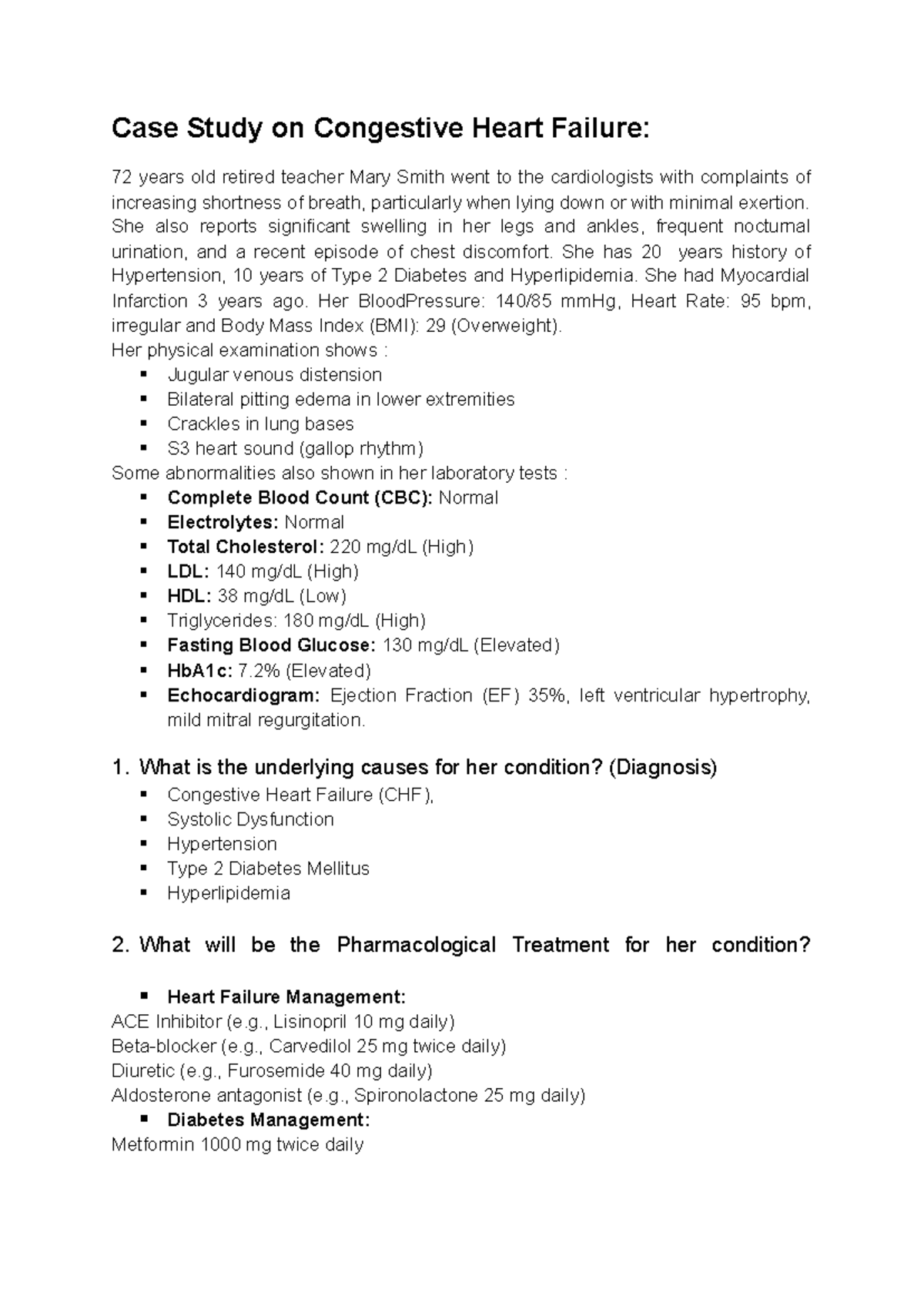 Case Study on Congestive Heart Failure-Nishat Tasnim Khan - Case Study ...