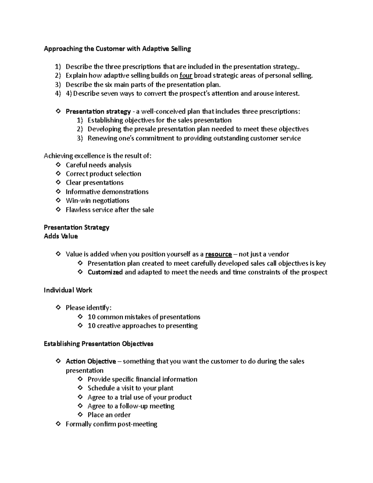 Professional selling chapter 10 - Approaching the Customer with ...
