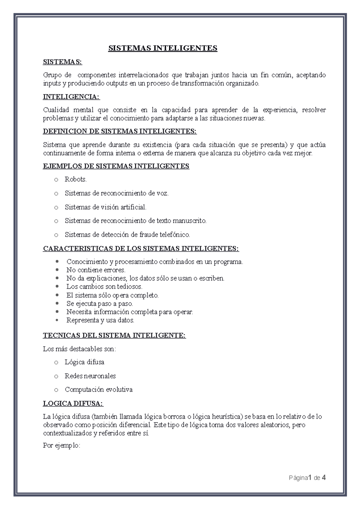 3. Sistemas Inteligentes - SISTEMAS INTELIGENTES SISTEMAS: Grupo de ...