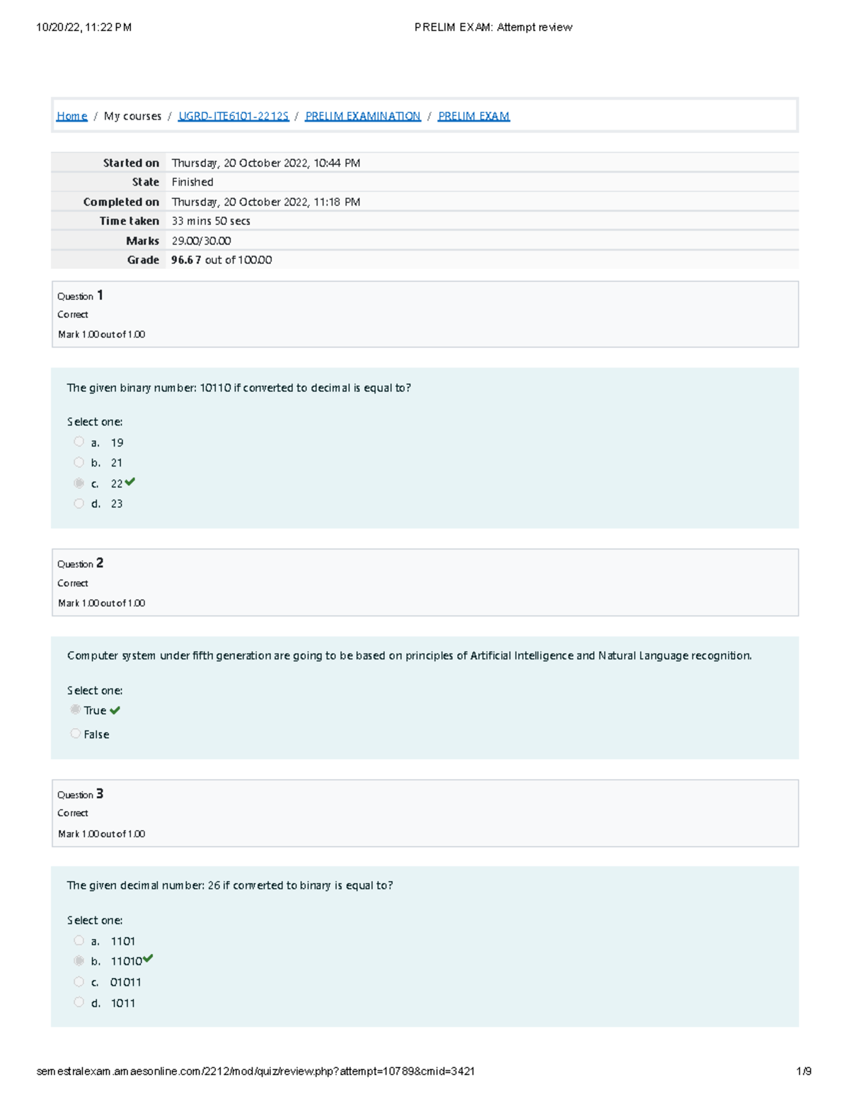 Computer funda- prelim exam - Home / My courses / UGRD-ITE6101-2212S ...