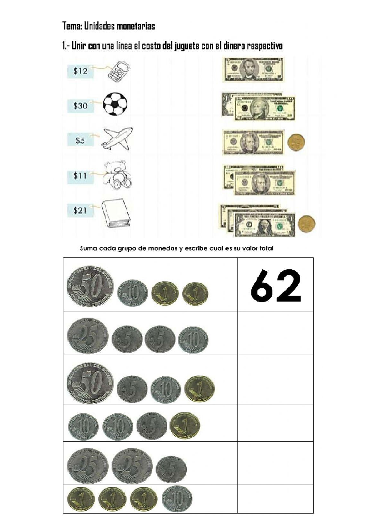 Unidades Monetarias Tarea - Matematicas - Studocu