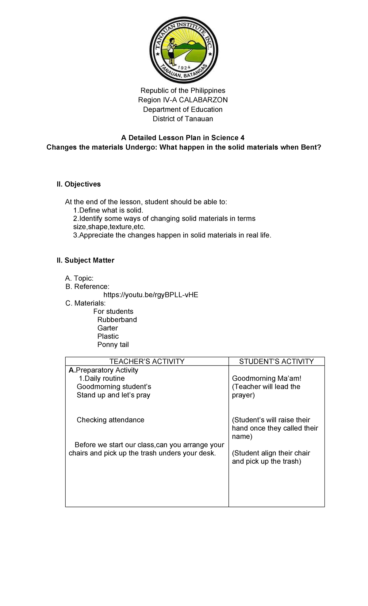 Lesson-PLan in filipino - Republic of the Philippines Region IV-A ...