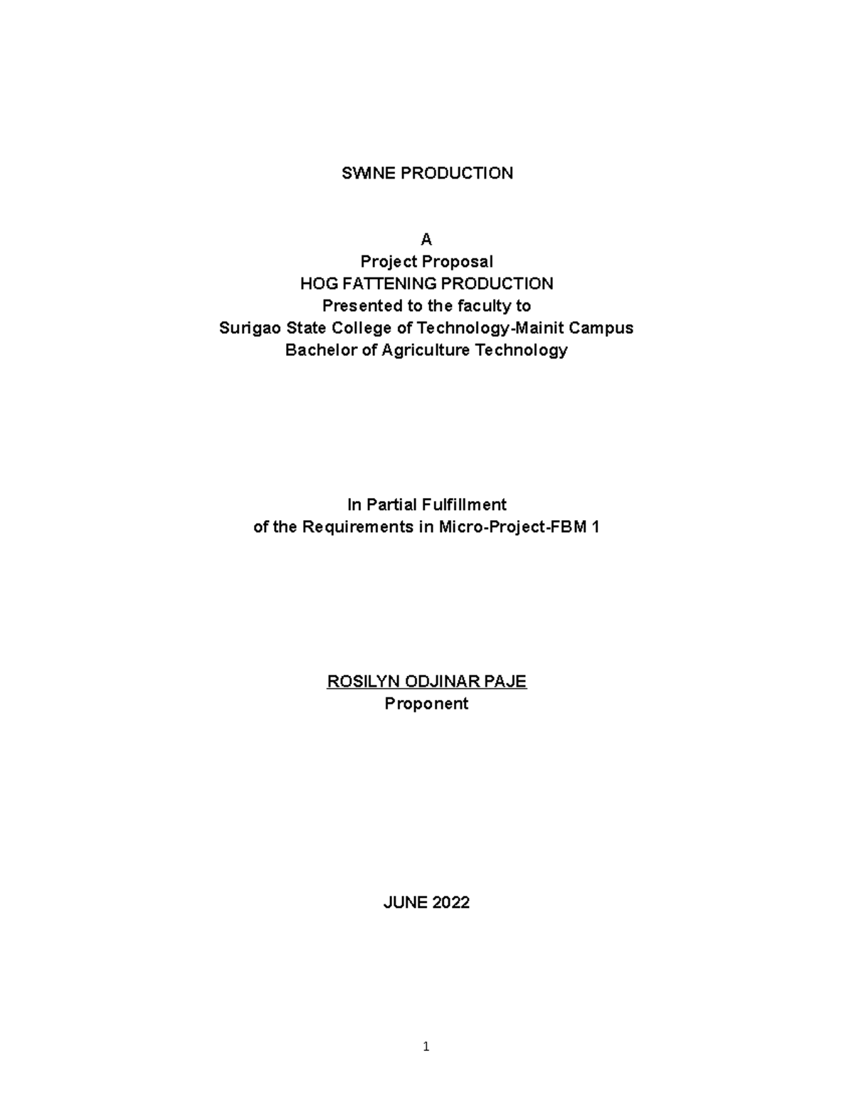 Business Proposal paje final-WPS Office - ####### SWINE PRODUCTION ...