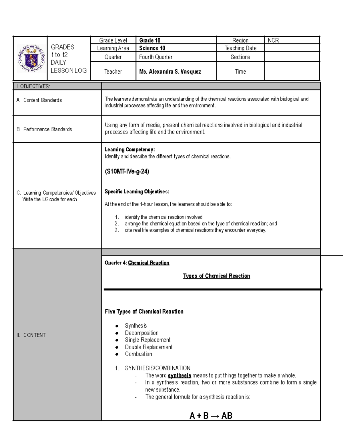 Revised LP TTL2 - Lesson Plan - GRADES 1 to 12 DAILY LESSON LOG Grade ...