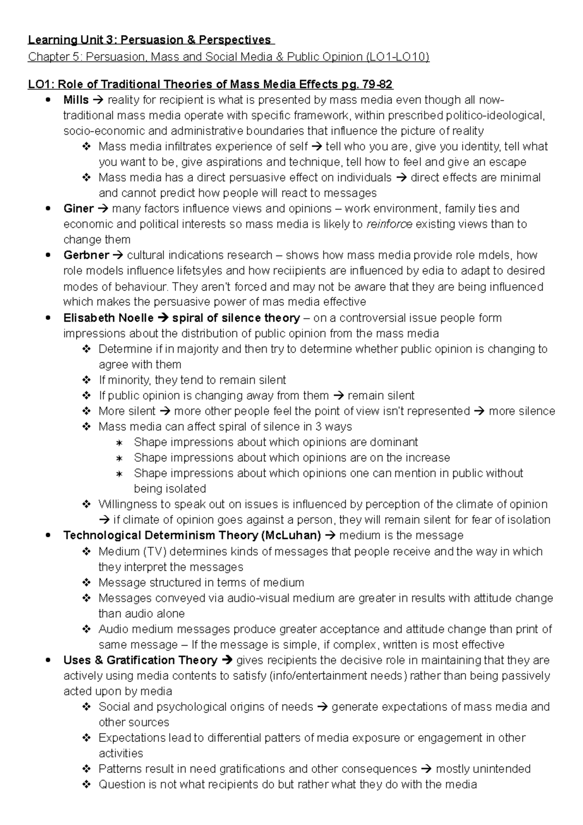 COSC6212 LU3 - Summary Persuasive Communication - Learning Unit 3 ...
