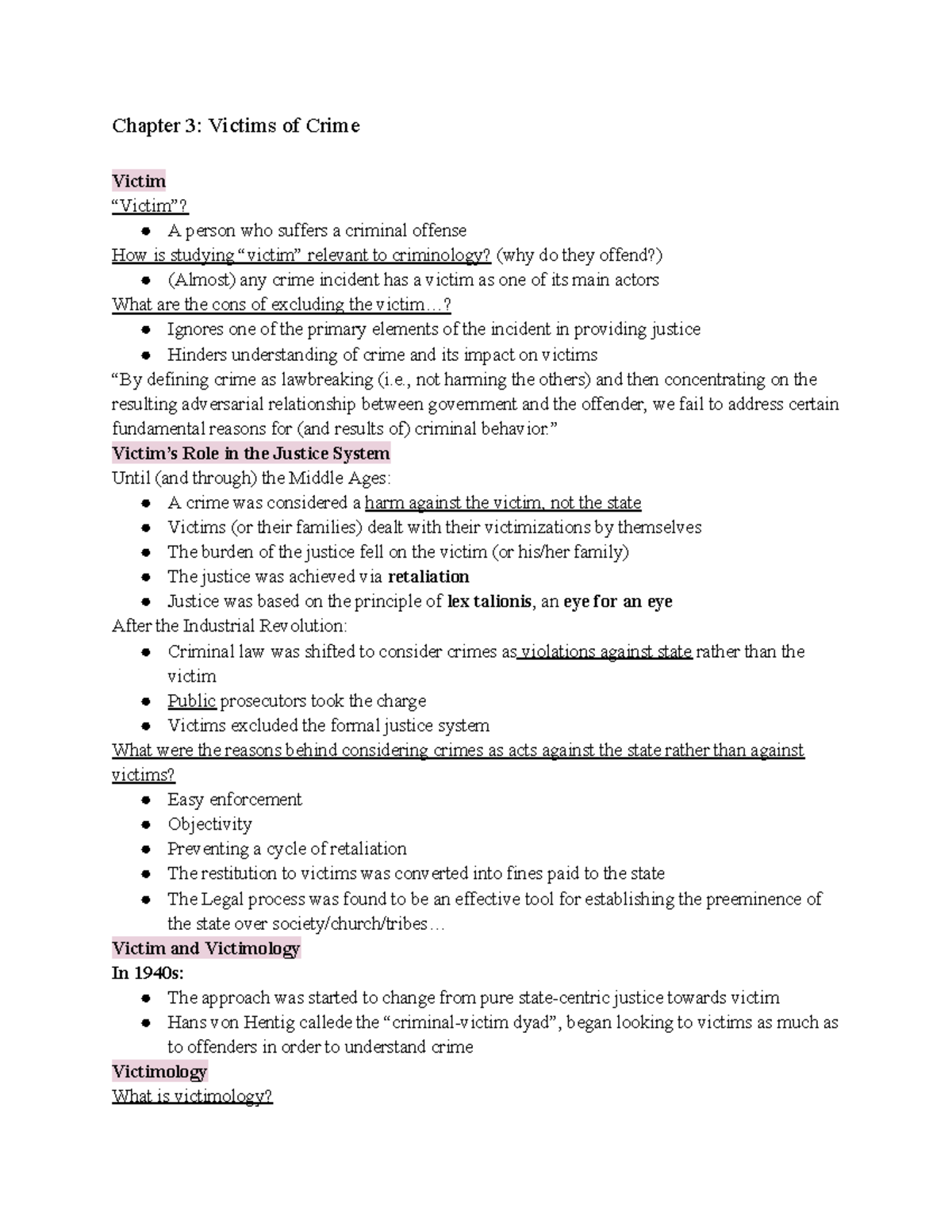 Crim chap 3 - chapter 3 notes for Ozdogon's criminology class - Chapter ...