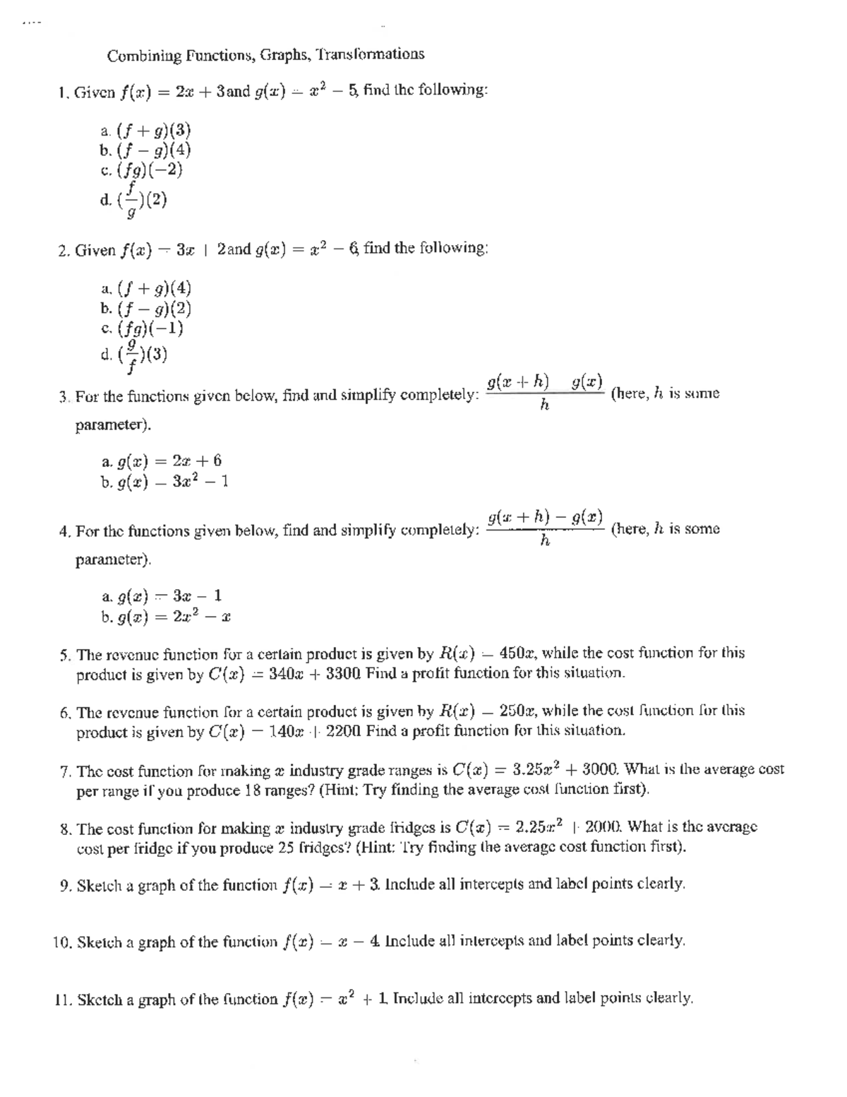 Written Homework 2 - Problems and Work for Assignment #2 - MATH 100 ...