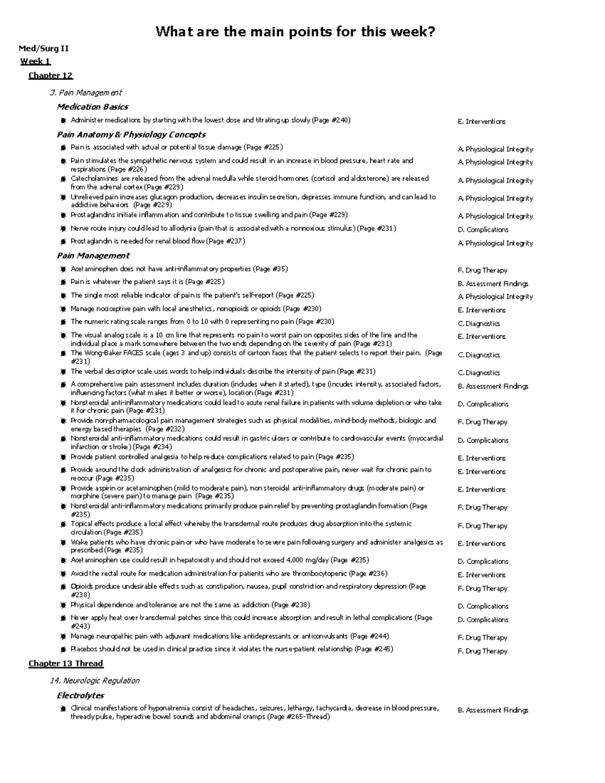 Principles MS2 - Notes - Med/Surg II Week 1 Chapter 12 3. Pain ...