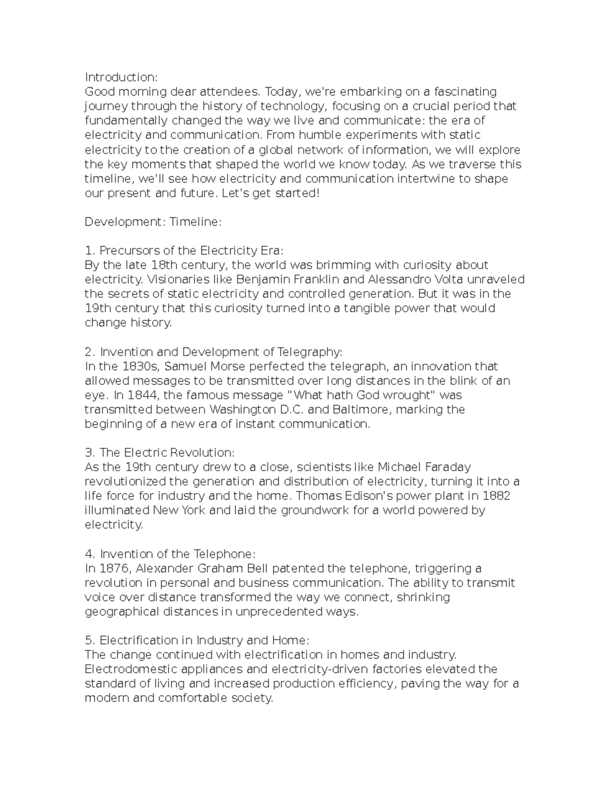 Communication and Technology - Introduction: Good morning dear ...