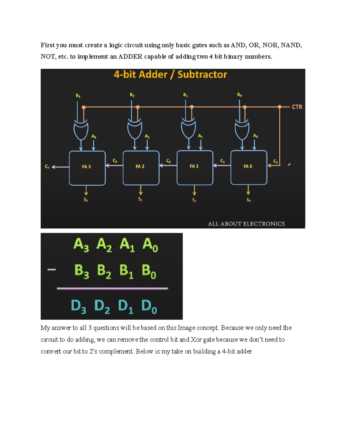 Unit 3 Assignment - First you must create a logic circuit using only ...
