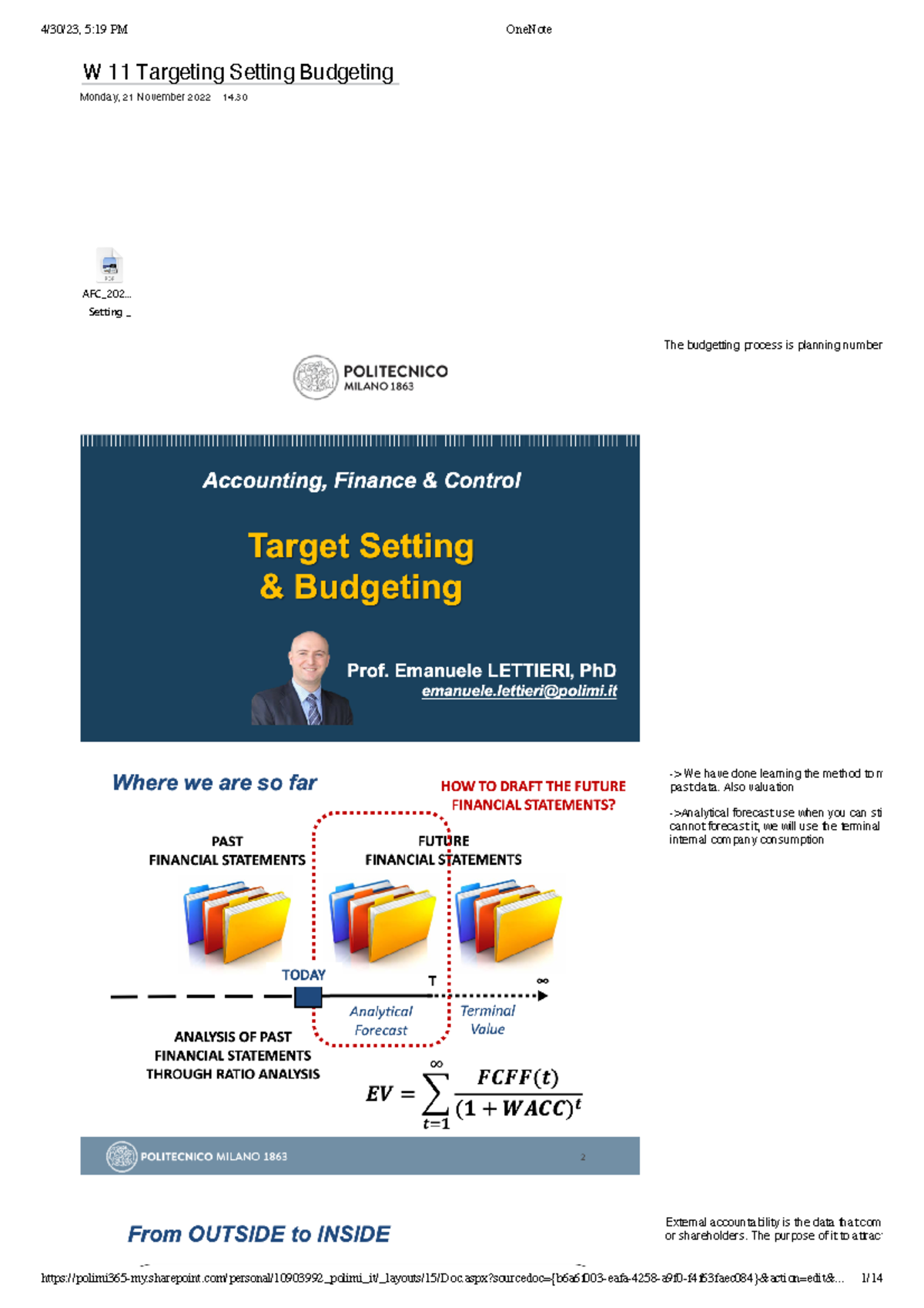 AFC budgeting - - Studocu