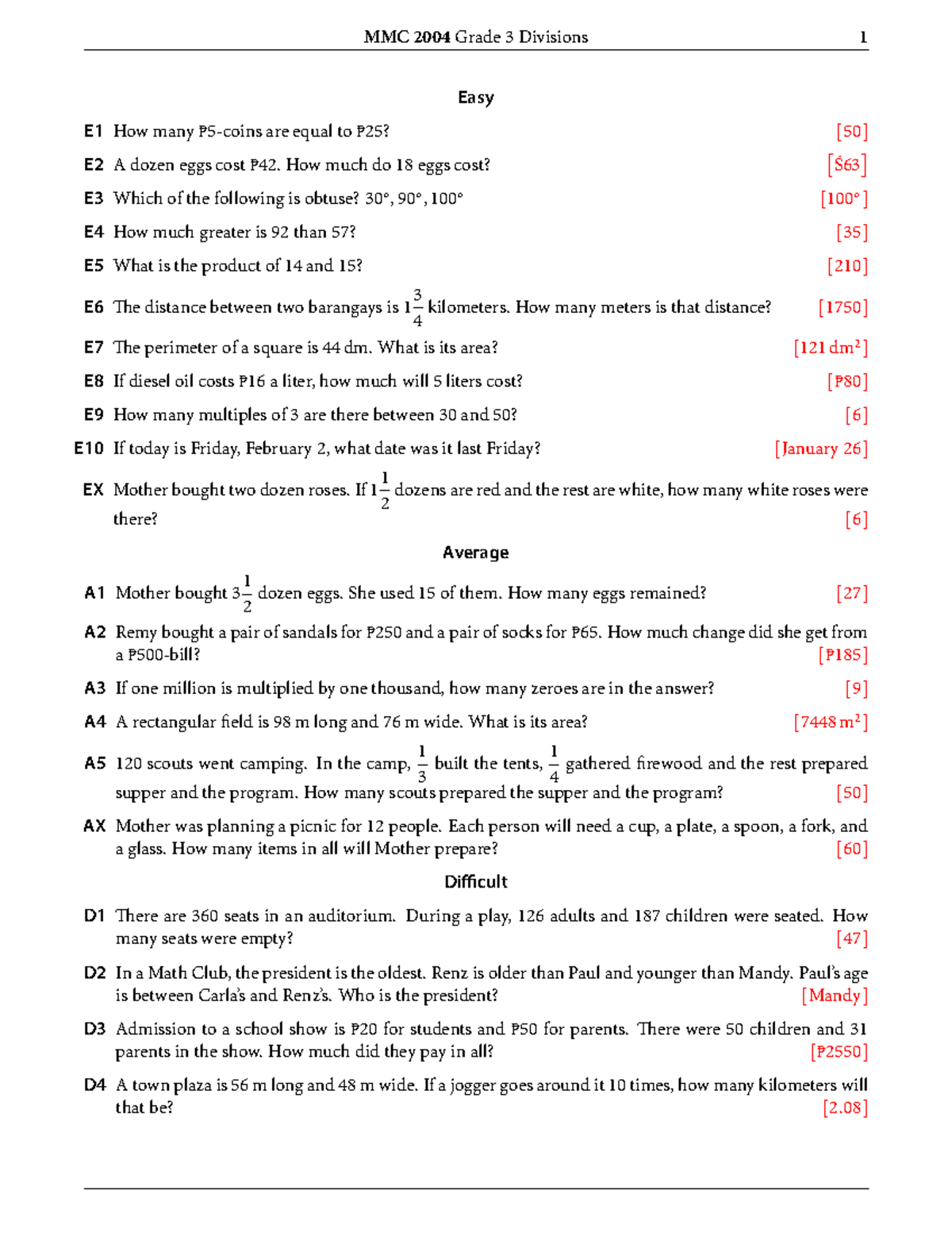 Mathematics long examination - Studocu