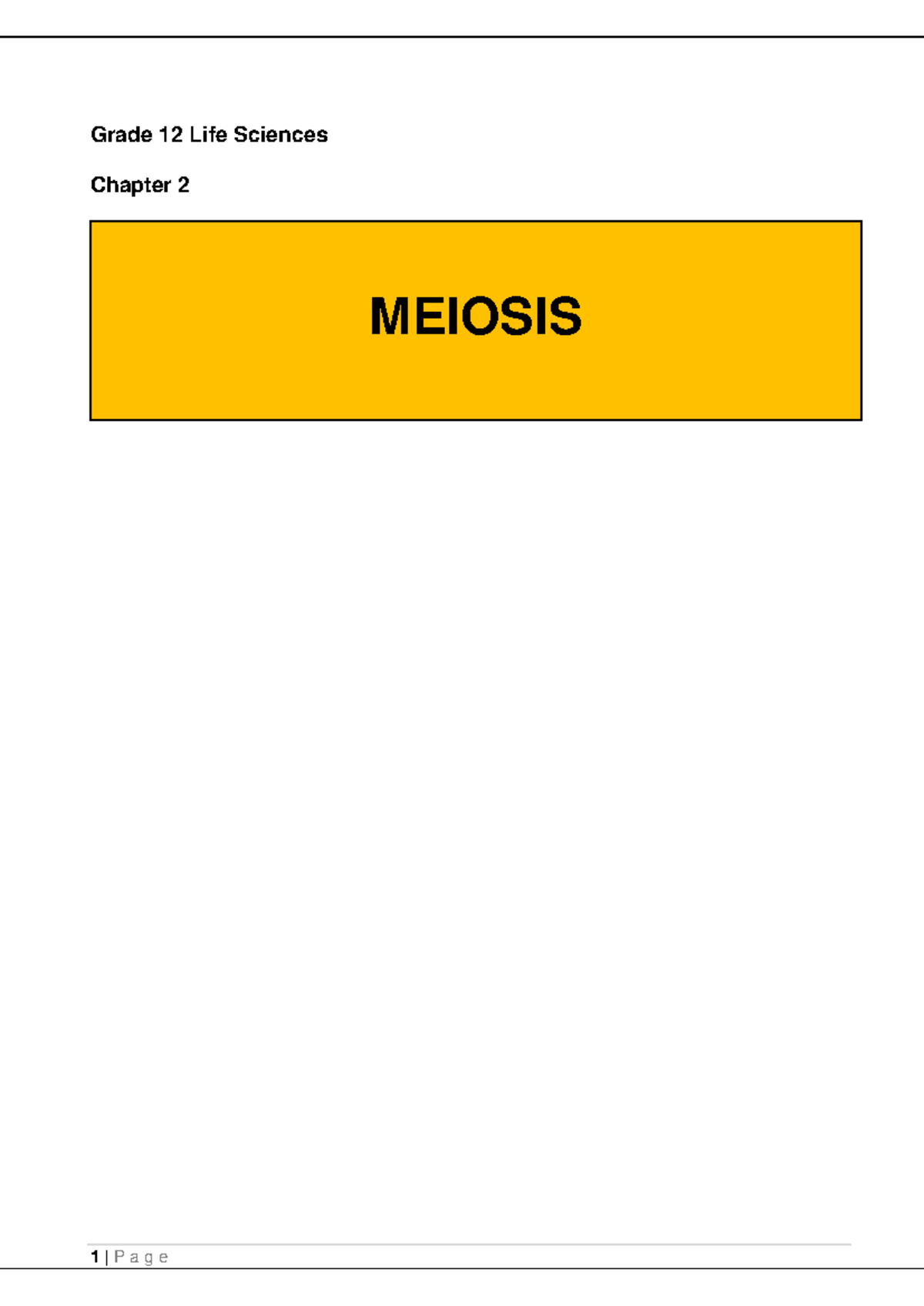 Life Sciences Grade 12 Chapter 2 Meiosis - Studocu