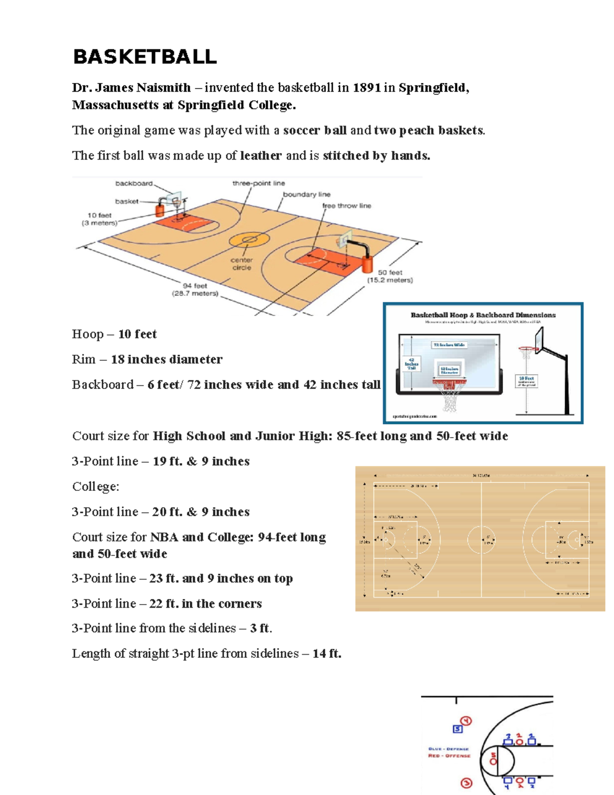 Basketball-Reviewer - hihi - BASKETBALL Dr. James Naismith – invented ...